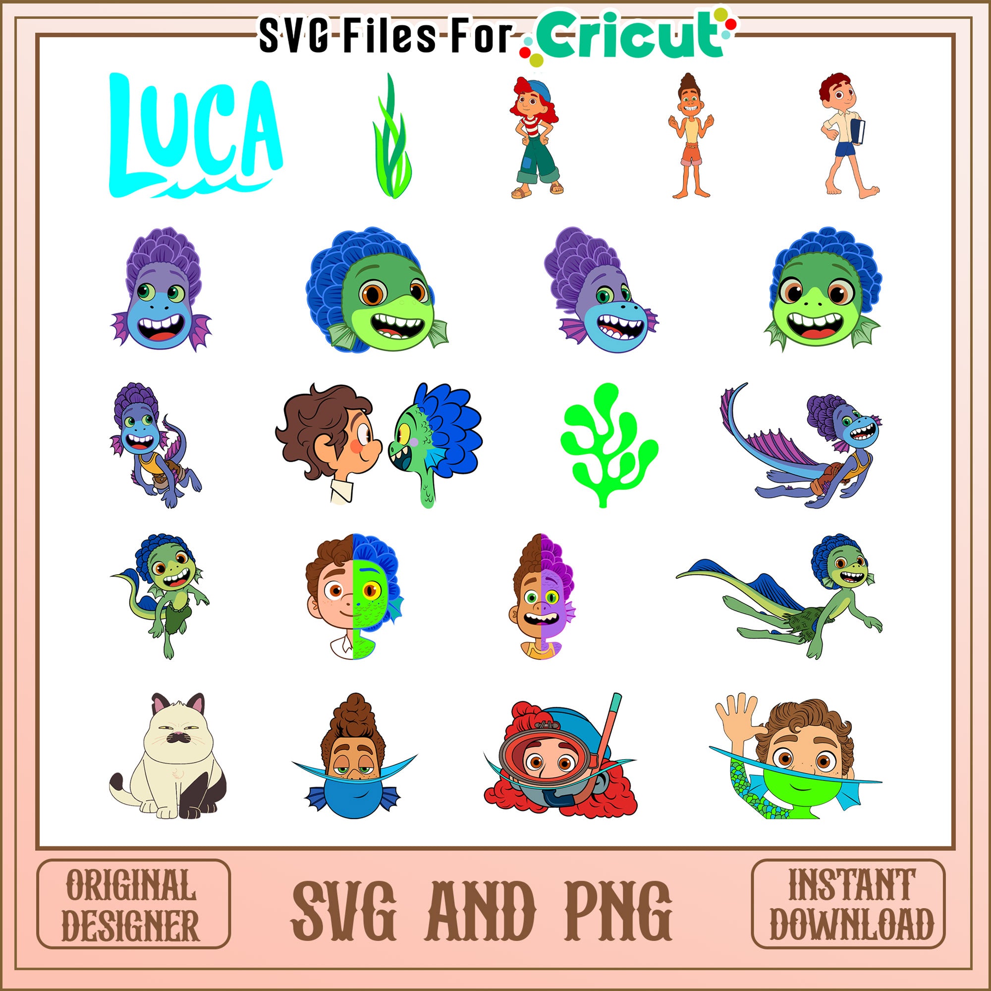 Luca characters bundle design svg, luca cartoon character svg – svg ...