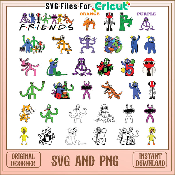 Rainbow friends characters bundle svg, rainbow friends svg – svg files ...