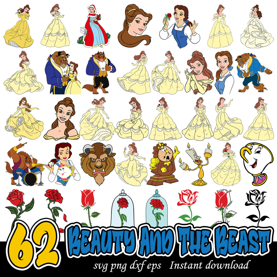 Disney Beauty And The Beast Bundle, Disney Beauty and the Beast cartoo ...