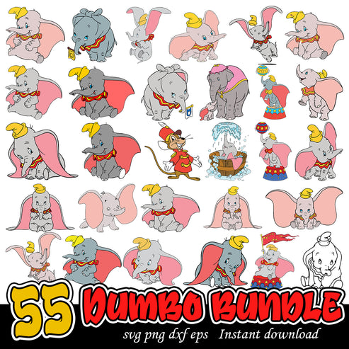Dumbo svg bundle, Disney Dumbo cartoon svg bundle – svg files for cricut