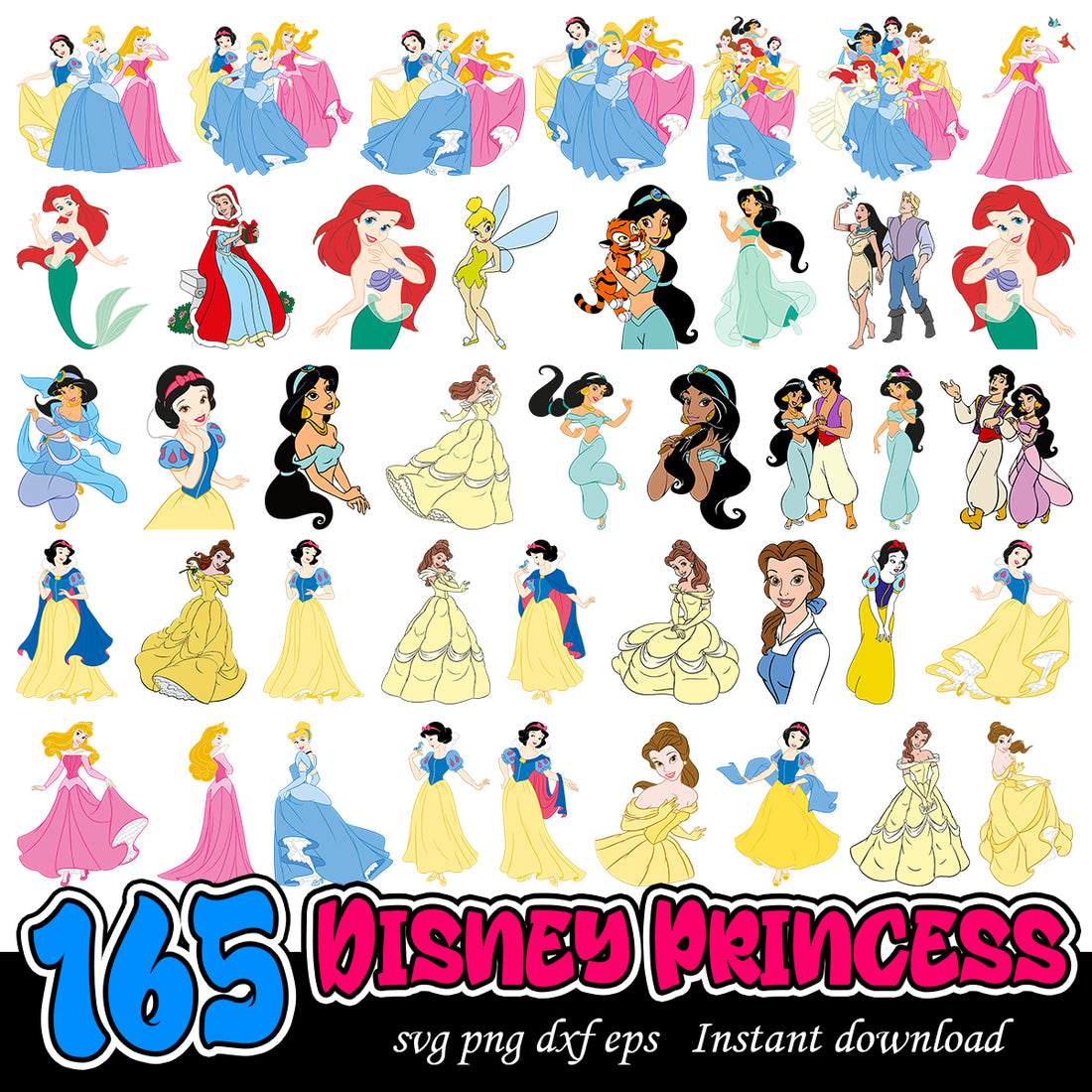 Disney Princess SVG, Disney cartoon princess svg bundle – svg files for ...