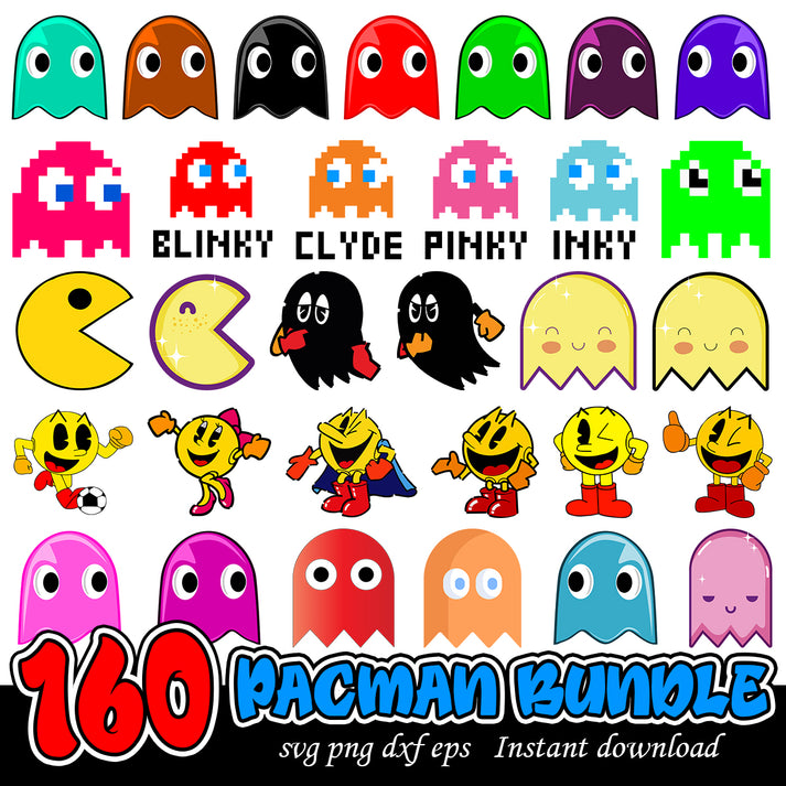 Pacman svg bundle, Pacman characters svg bundle – svg files for cricut