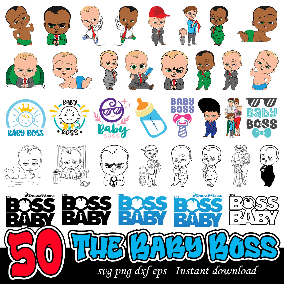 The Baby Boss Bundle, Baby boss cartoon svg bundle – svg files for cricut