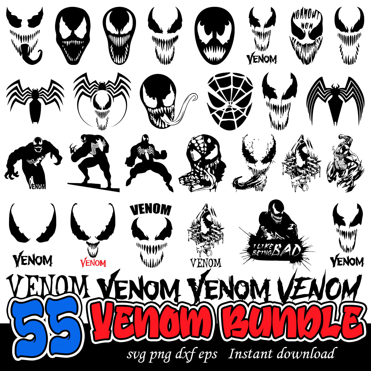 Venom svg bundle, Marvel Comics Venom bundle – svg files for cricut