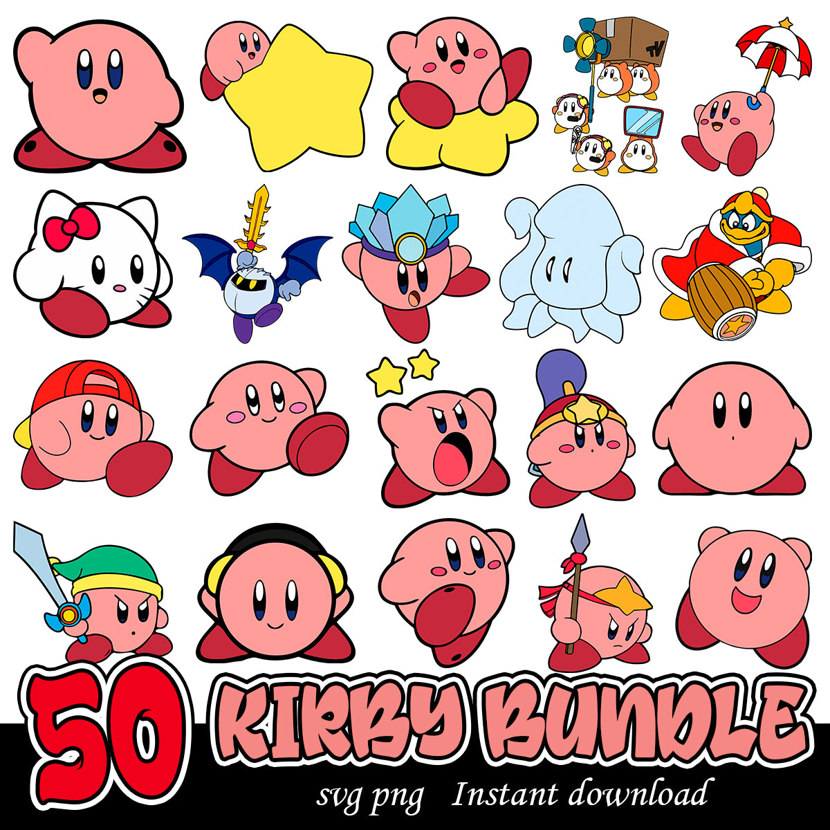 Kirby svg bundle, Video game series svg bundle – svg files for cricut