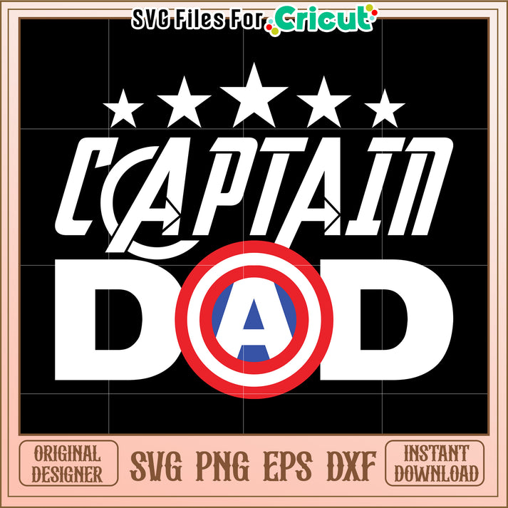 Captain Dad SVG Design Instant Download – svg files for cricut