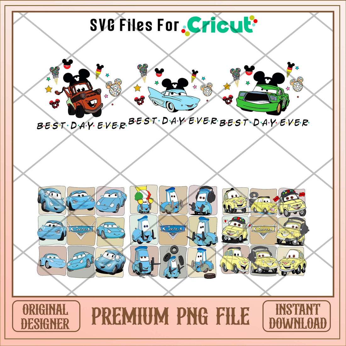 Car Disney cartoon png bundle ver 2 – svg files for cricut