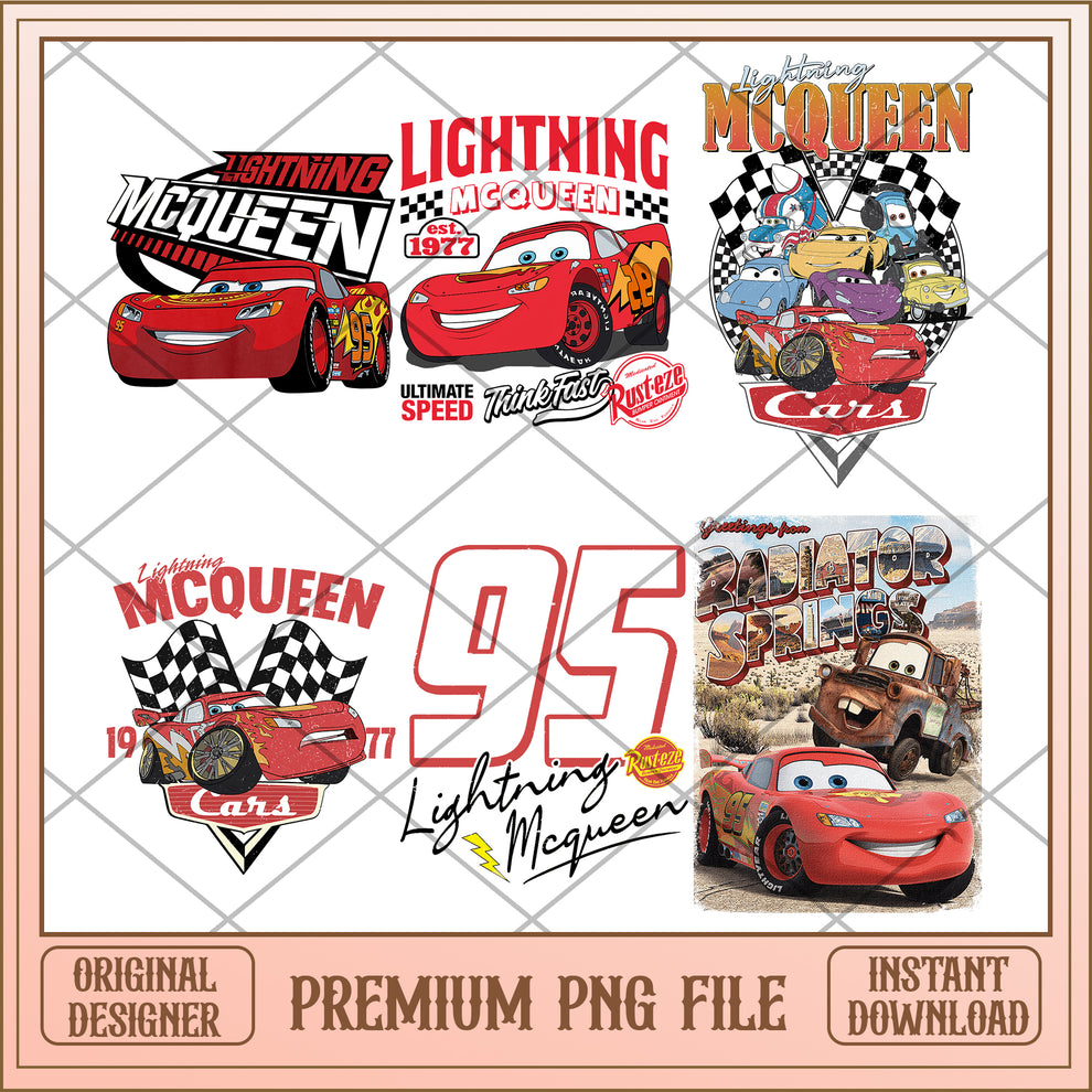 Lightning McQueen Disney Cars PNG Bundle - Premium Designs – svg files ...