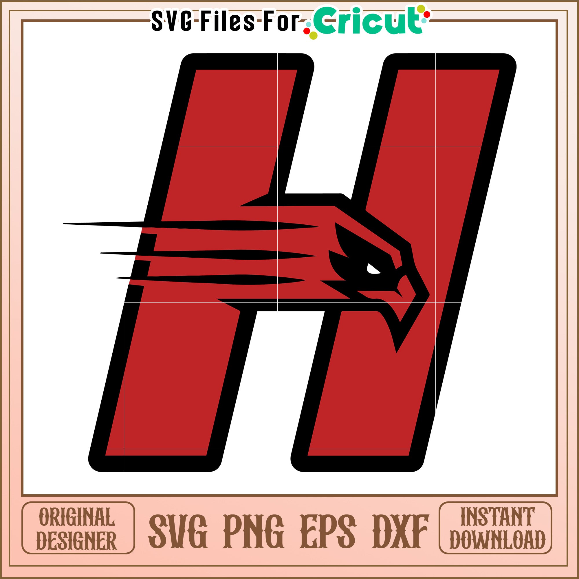 Cardinal Letter H SVG Design, Perfect for Cricut Crafts and Projects ...