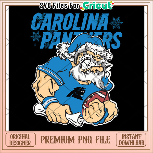 Carolina Panthers Santa PNG design for crafting projects, instant down ...
