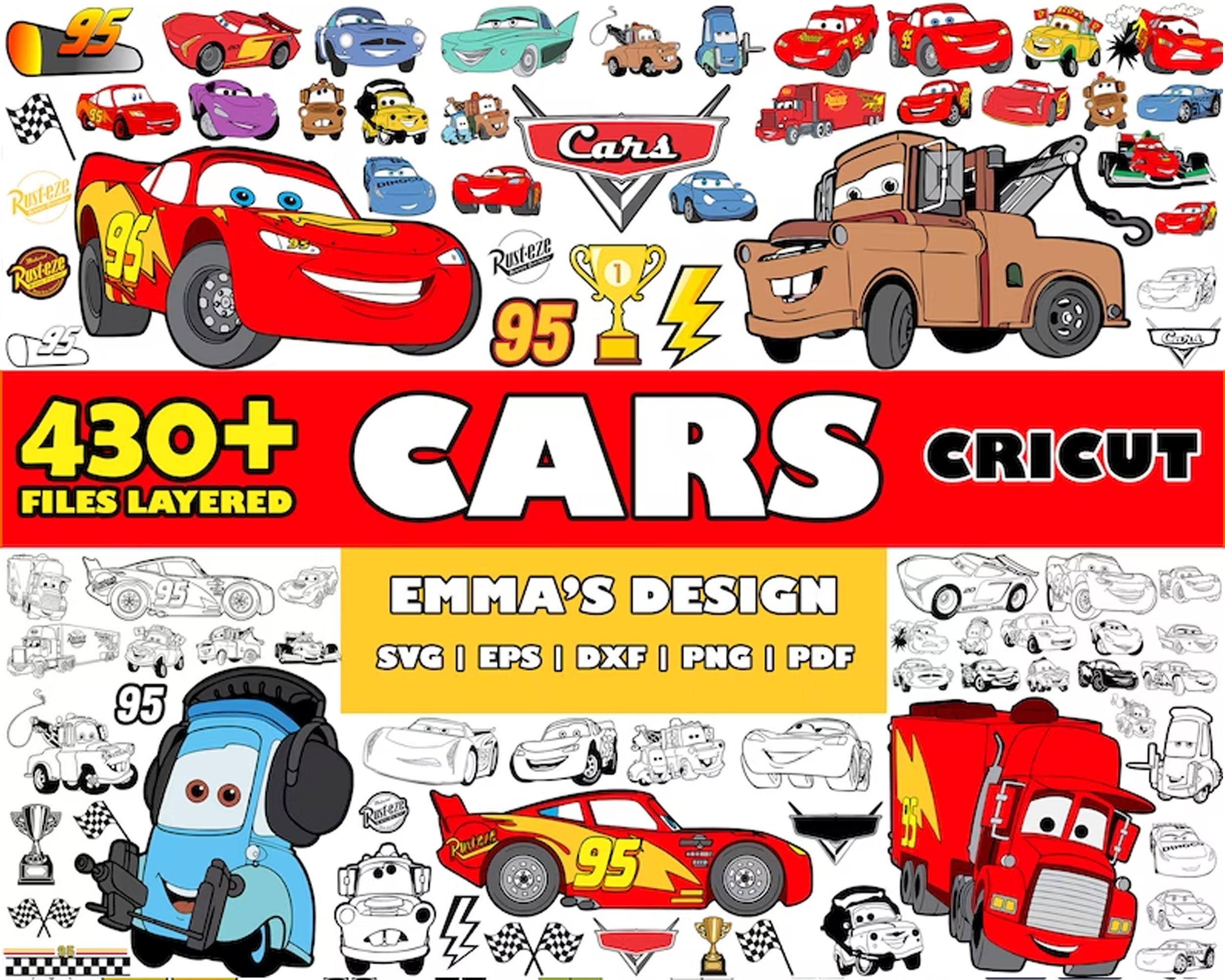 Disney car cricut SVG Bundle – svg files for cricut