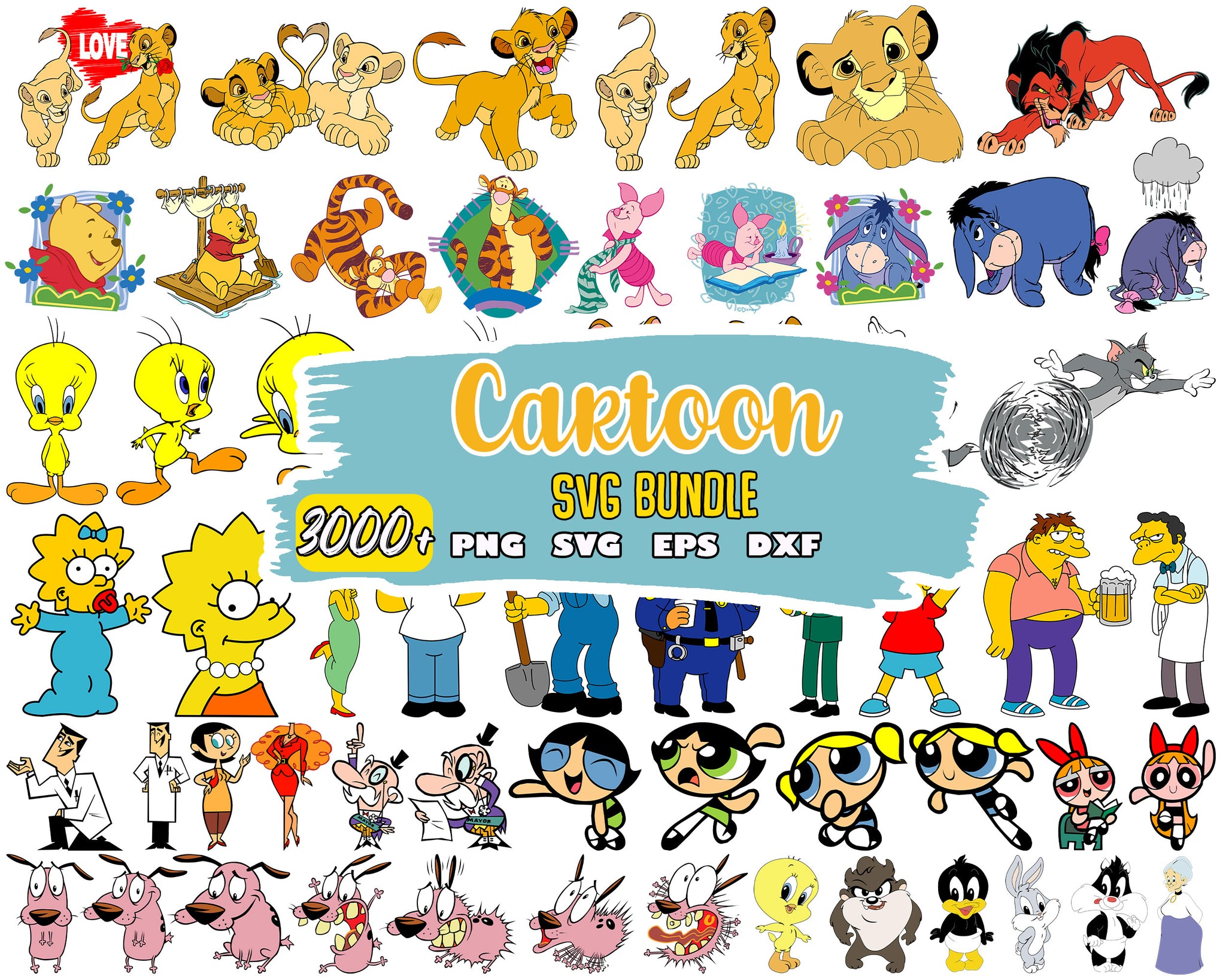 Cartoon popular characters bundle svg, popular cartoons svg – svg files ...