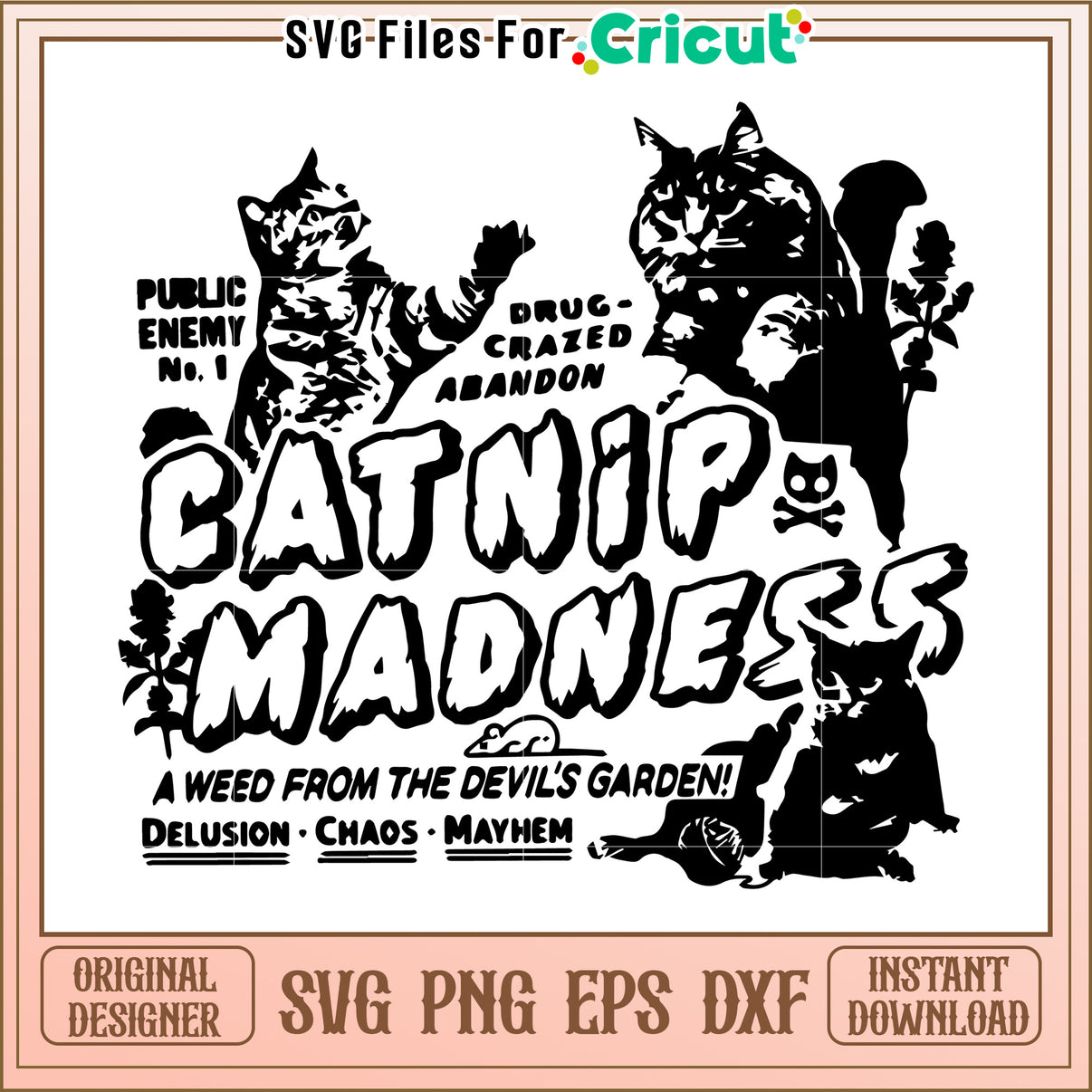 Catnip Madness SVG Cats & Chaos Design – svg files for cricut