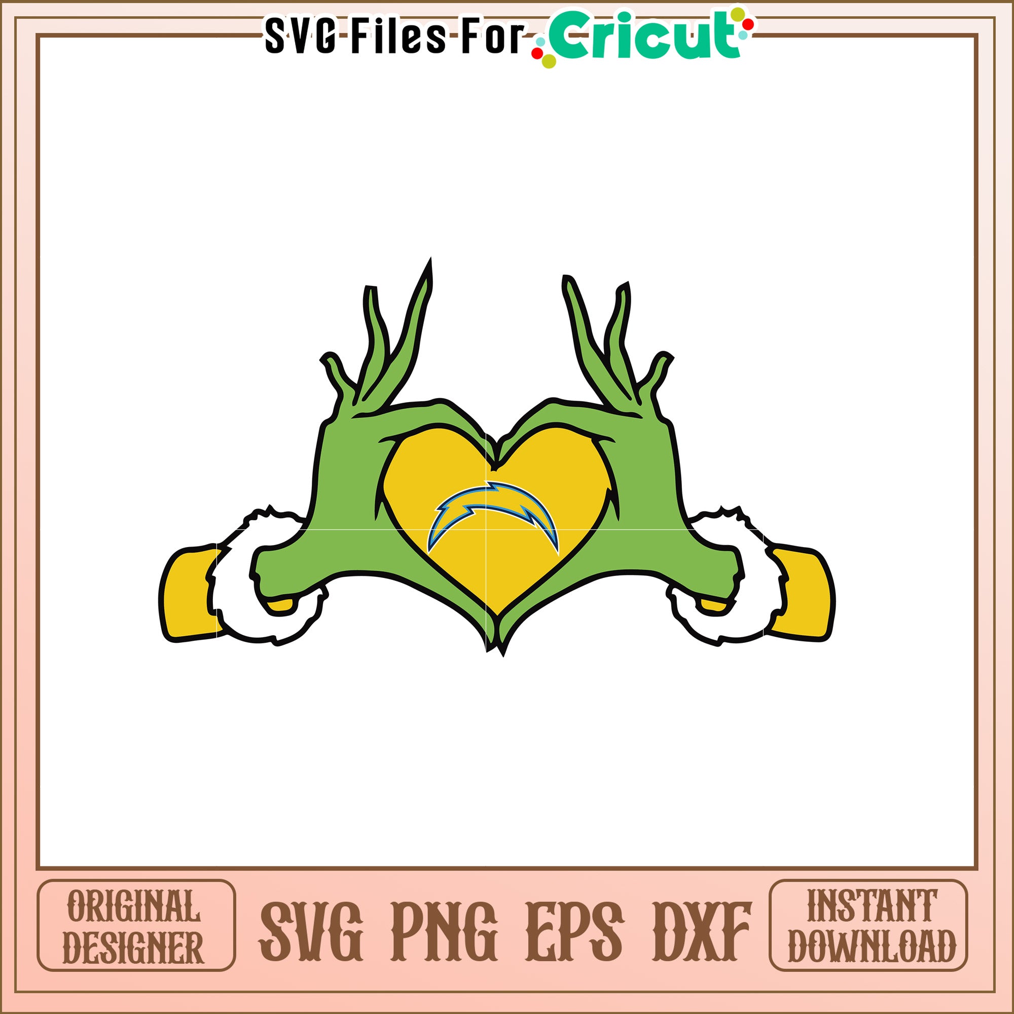 Chargers Heart SVG Design Download – svg files for cricut