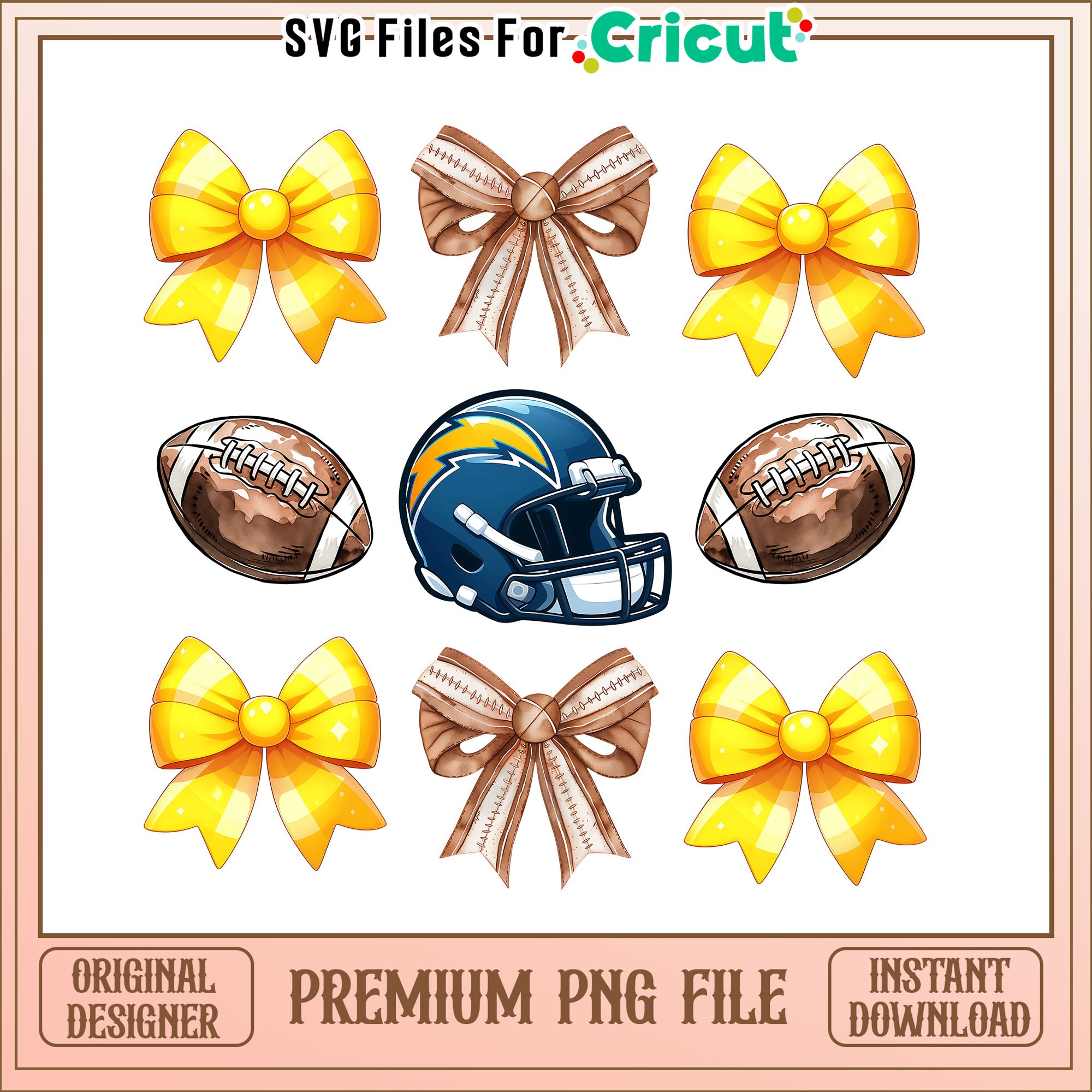 Chargers rugby ball and bow png, Los Angeles Chargers png, NFL png ...