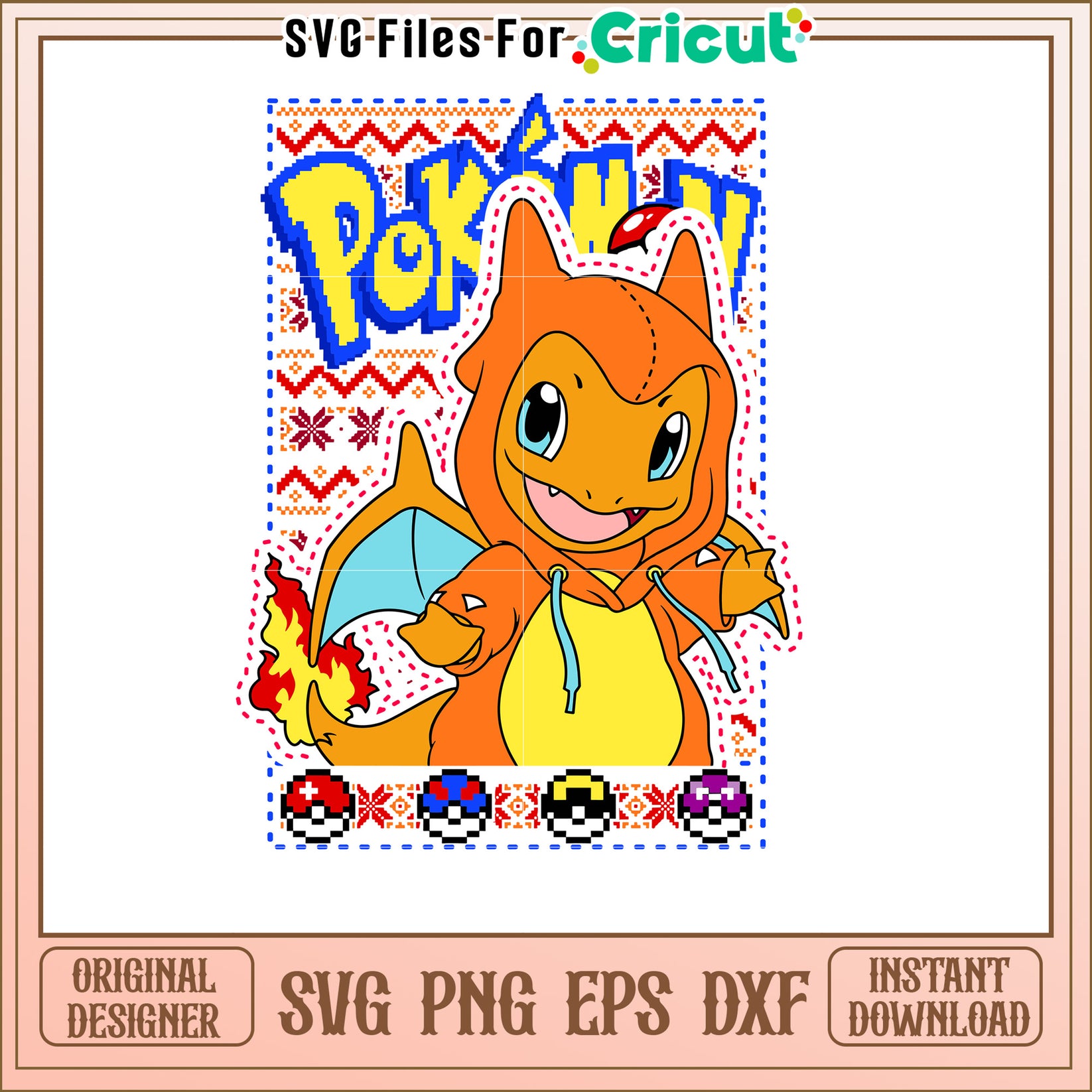 Charmander Hoodie SVG Design – svg files for cricut