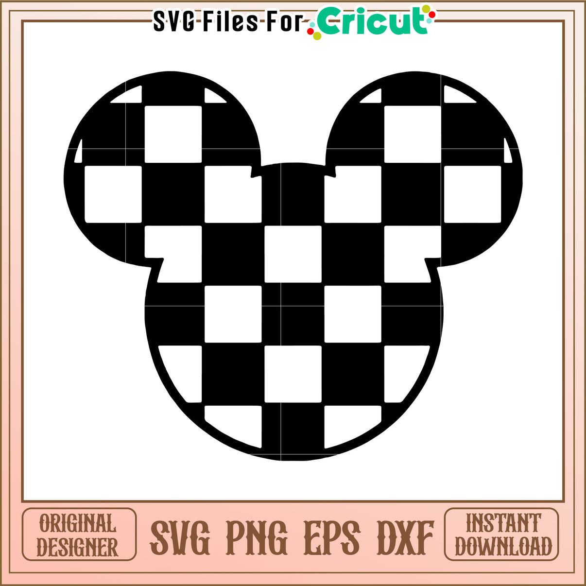 Checkered Mickey Mouse SVG Files – svg files for cricut