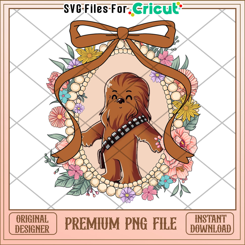 Chewbacca Floral PNG Sublimation Design – svg files for cricut