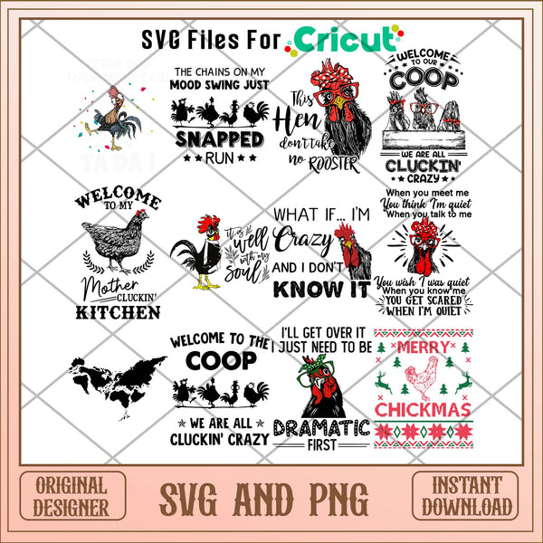 Crazy Chicken spirit svg bundle, Animal svg bundle - Svgfileforcricut ...