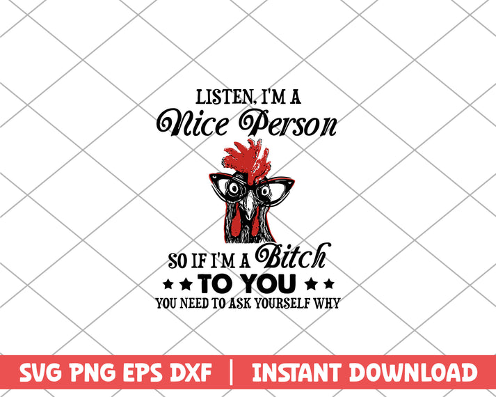 Chicken nice person farm house svg – svg files for cricut