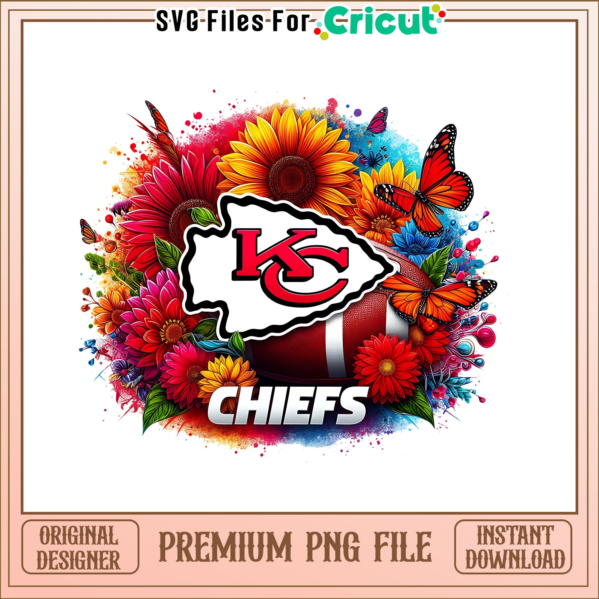 Chiefs logo vintage flower png, Kansas City Chiefs png, NFL png – svg ...