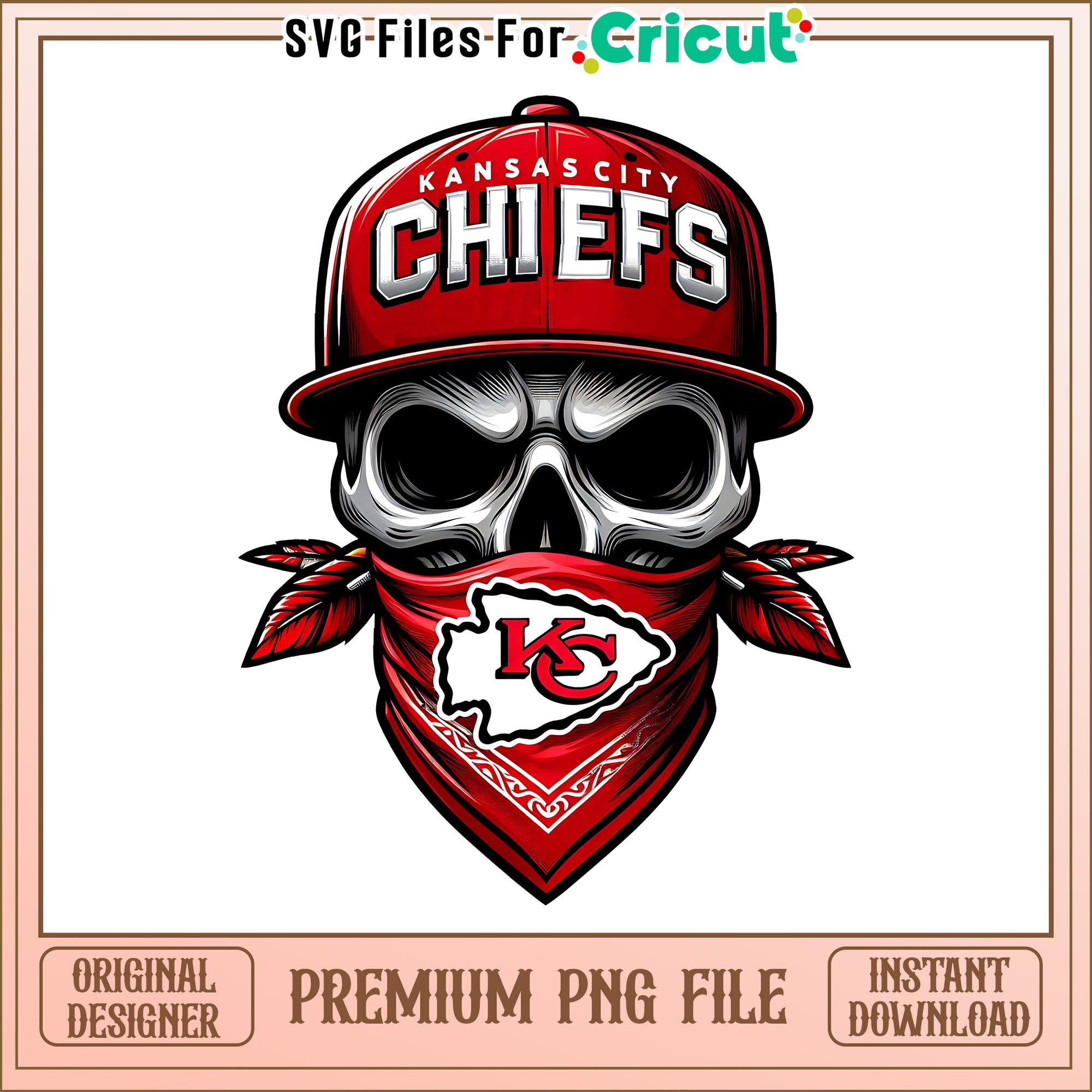 Chiefs team skull bandana png, Kansas City Chiefs png, NFL png – svg ...