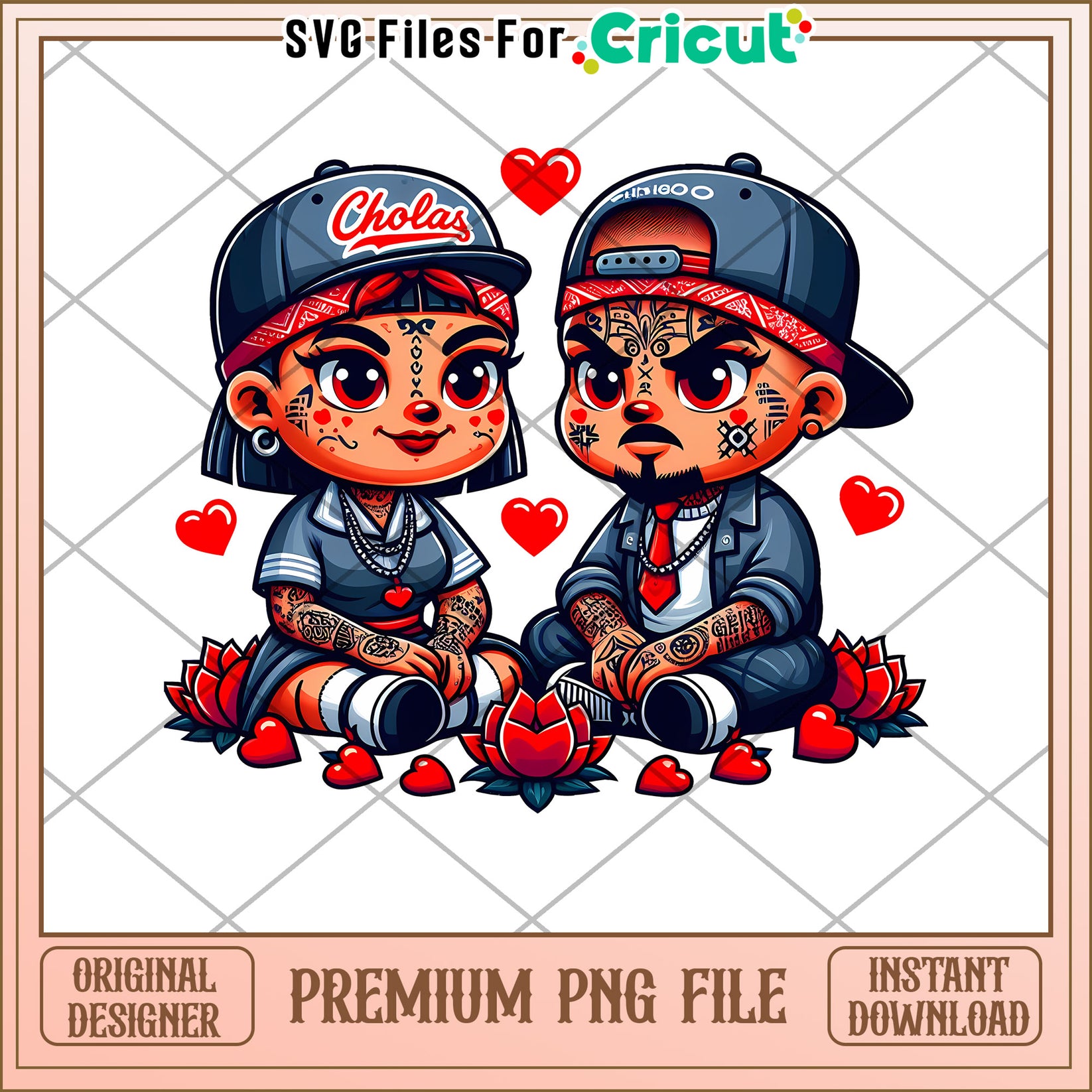 Chola Couple PNG Cricut Design – svg files for cricut
