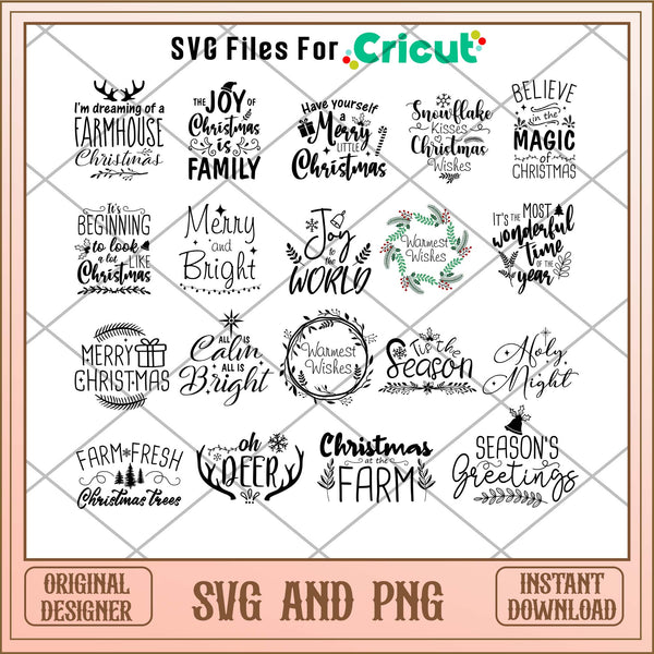 Christmas Farmhouse svg bundle, Christmas day svg - Svgfileforcricut ...