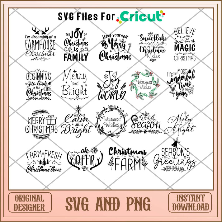 Christmas Farmhouse svg bundle, Christmas day svg - Svgfileforcricut ...