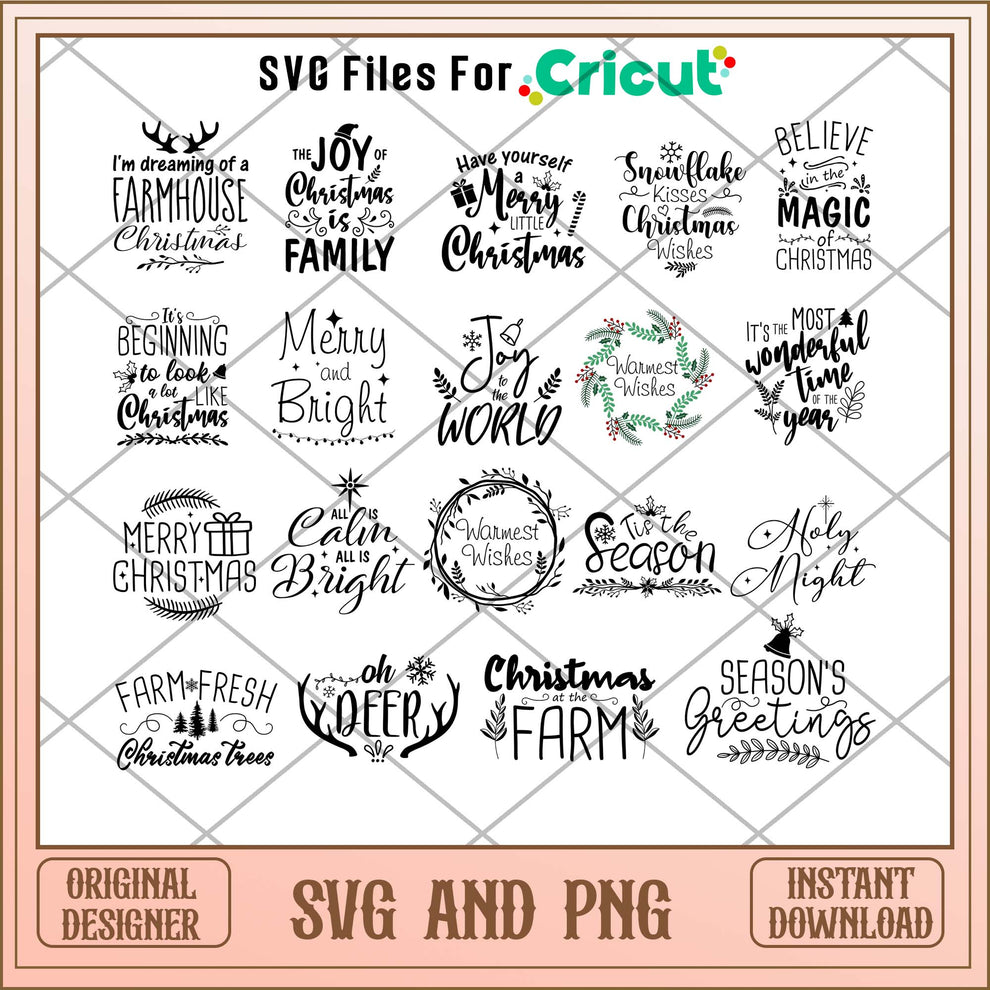 Christmas Farmhouse svg bundle, Christmas day svg - Svgfileforcricut ...