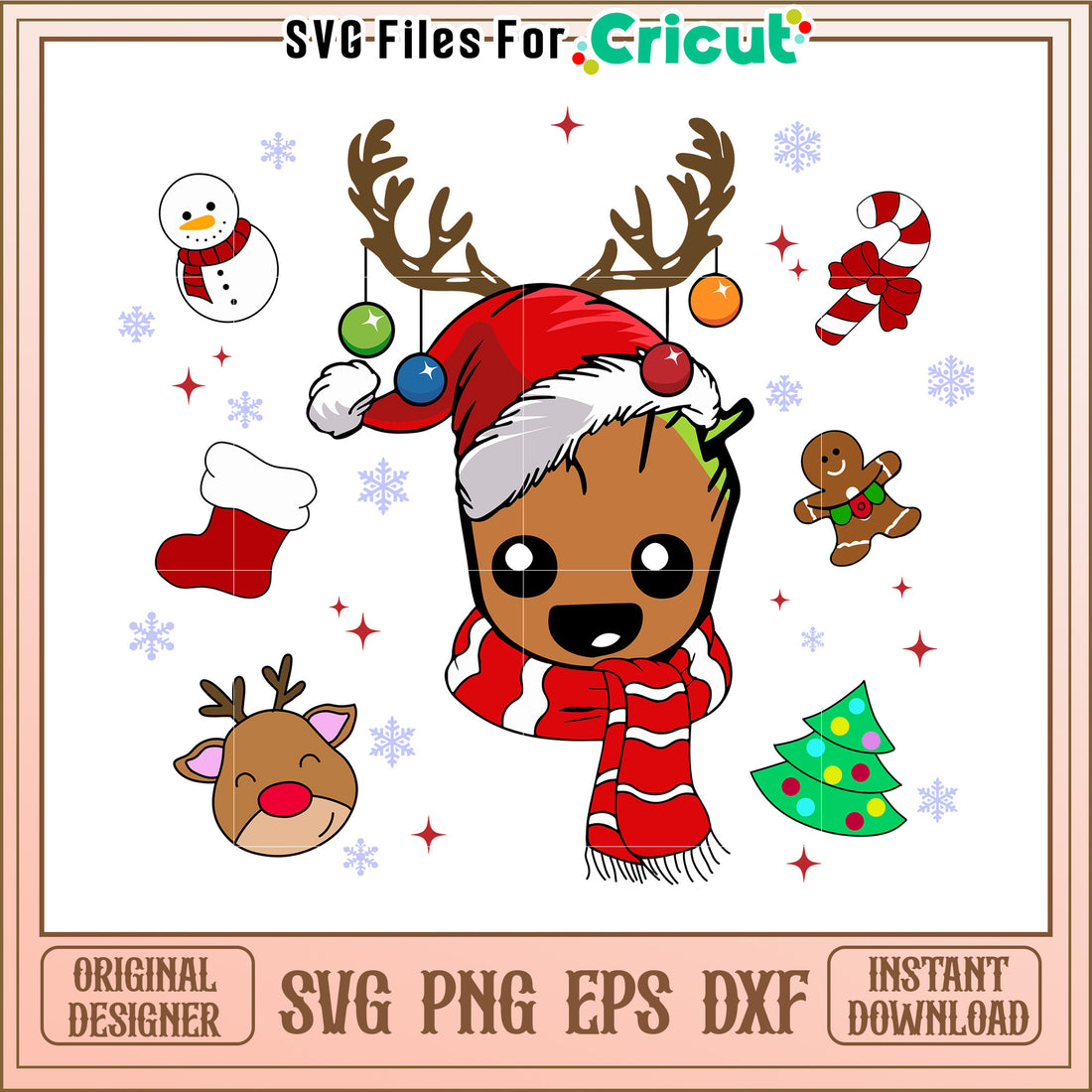 Christmas Groot SVG, PNG, EPS, DXF – svg files for cricut
