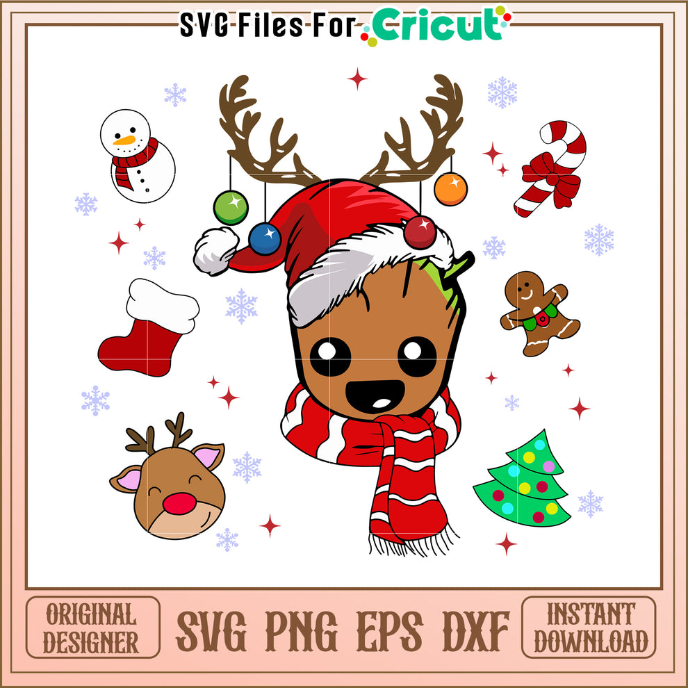 Christmas Groot SVG, PNG, EPS, DXF – svg files for cricut