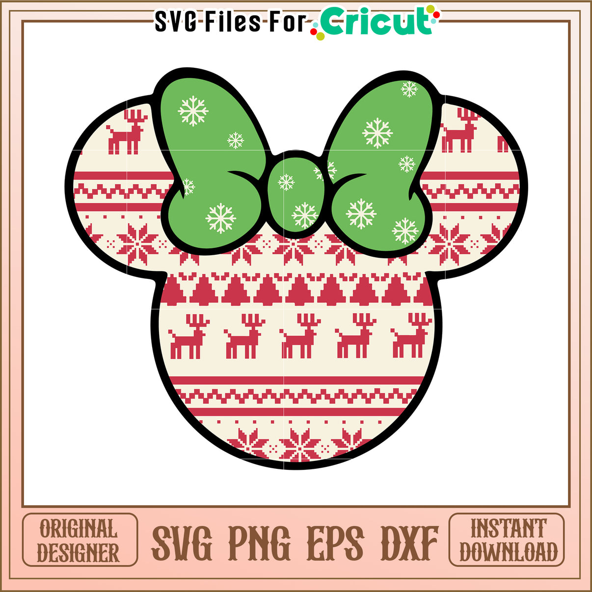 Christmas Minnie Mouse SVG Design – svg files for cricut