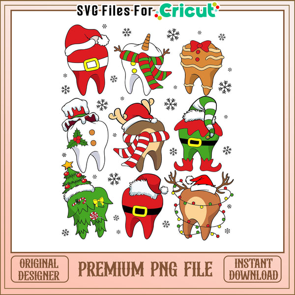 Christmas Tooth PNG Bundle, perfect for holiday crafting fun – svg ...