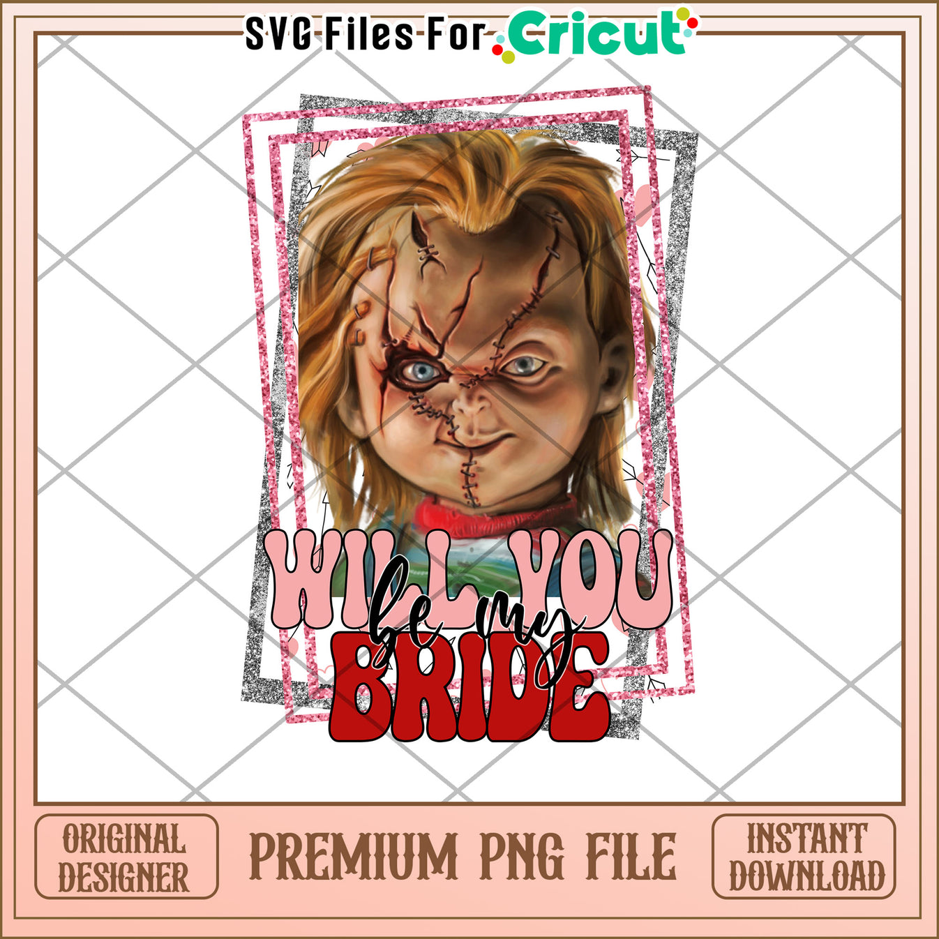 Chucky Bride PNG Sublimation Design – svg files for cricut