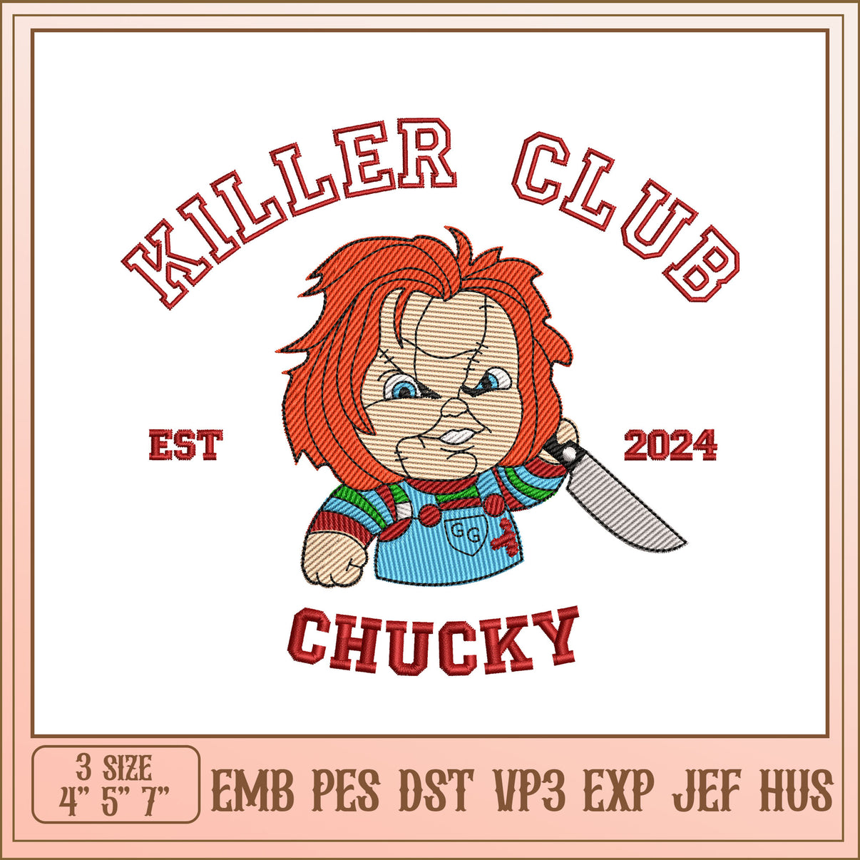 Chucky Killer Club Embroidery Design – svg files for cricut