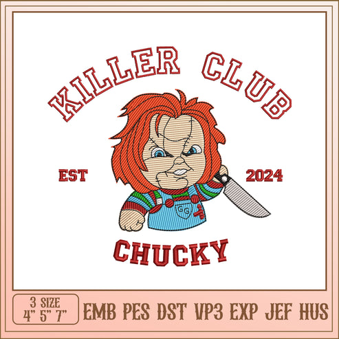 Chucky Killer Club Embroidery Design – svg files for cricut