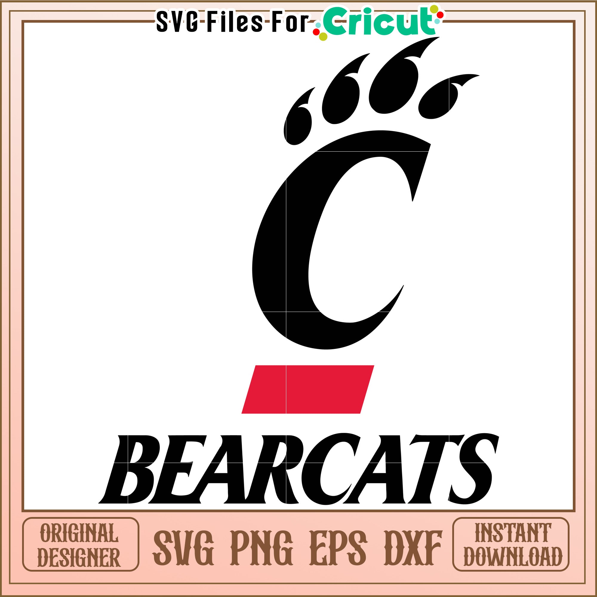 Cincinnati Bearcats logo design, perfect for crafting with Cricut mach ...