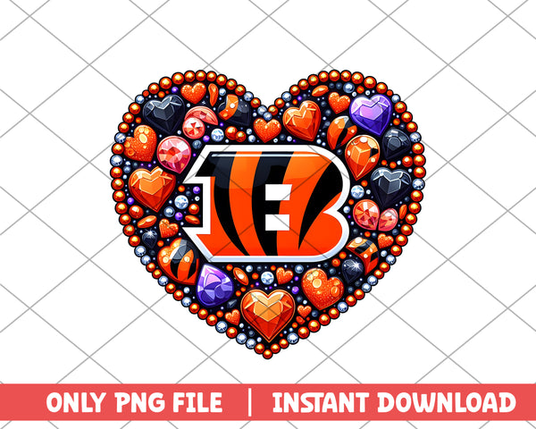 Cincinnati Bengals in heart png, Cincinnati Bengals png – svg files for ...