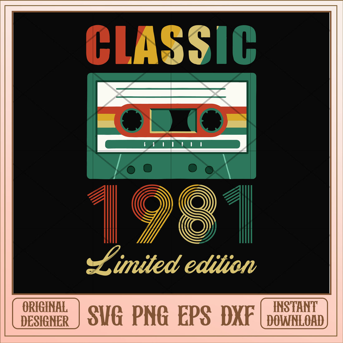 Classic 1981 limited edition svg, limited edition svg, birthday svg ...