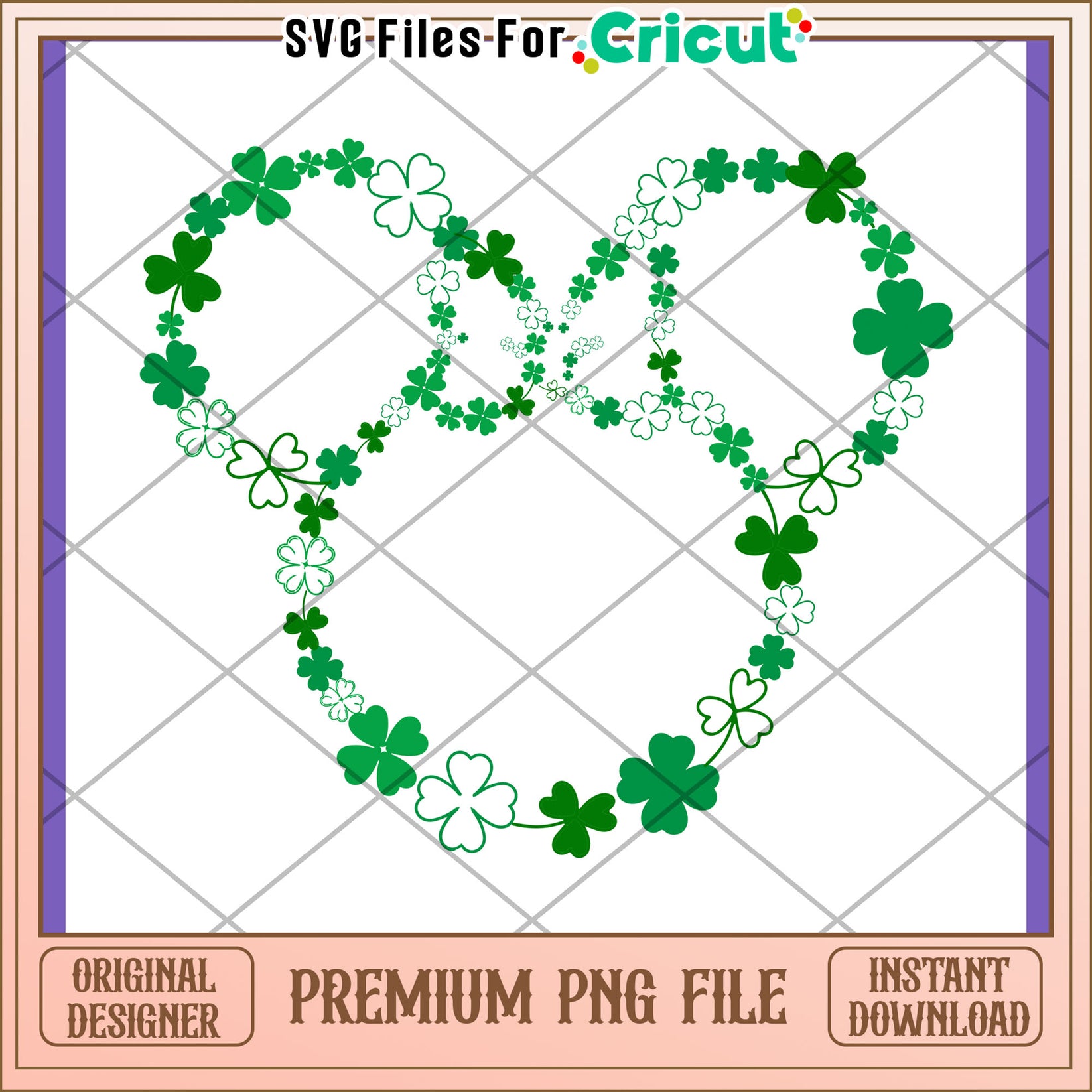 Clover Heart PNG Instant Download – svg files for cricut