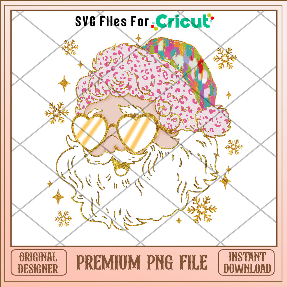 Colorful Coquette Glitter Santa png, santa claus png, christmas png ...