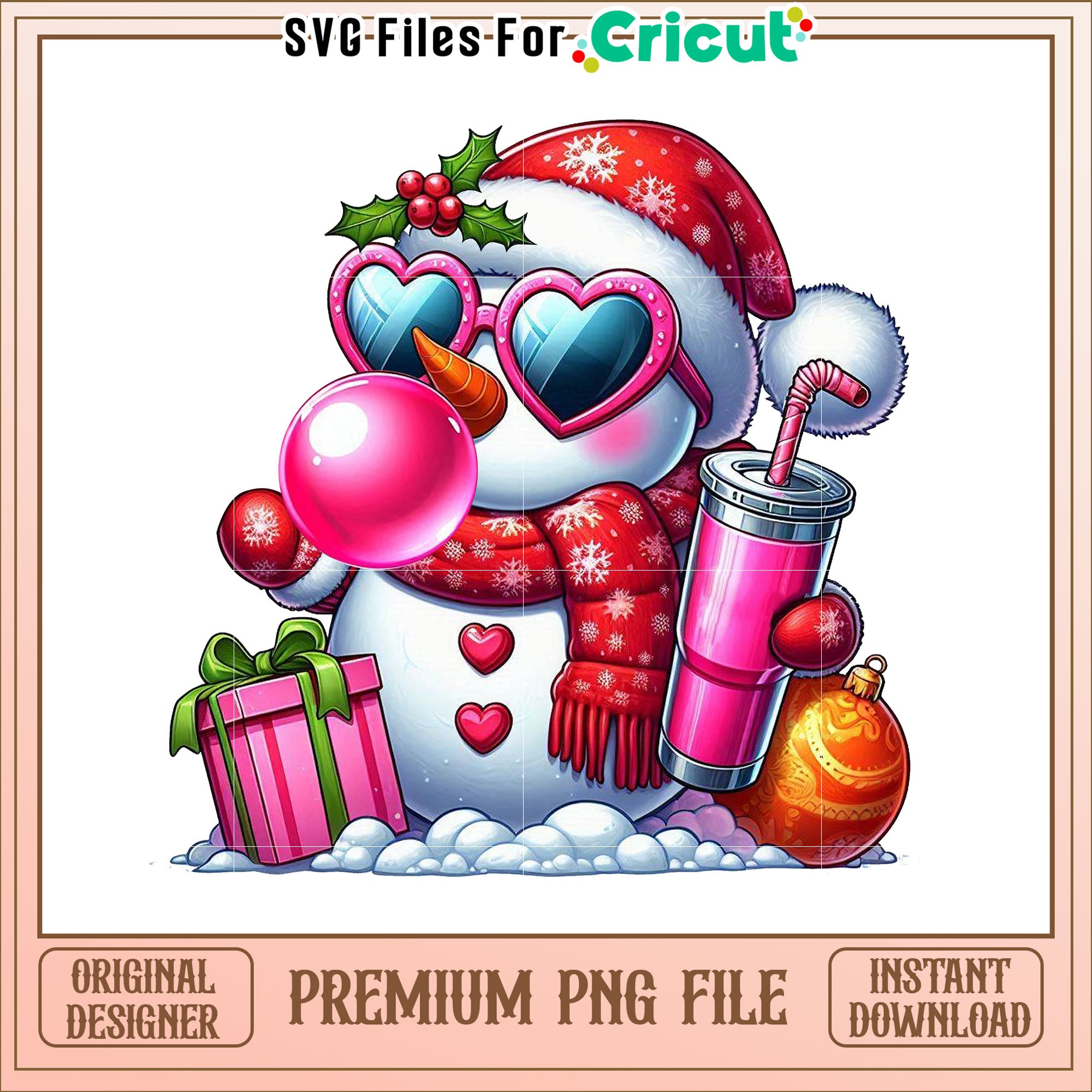 Cool Snowman PNG Christmas Clipart – svg files for cricut