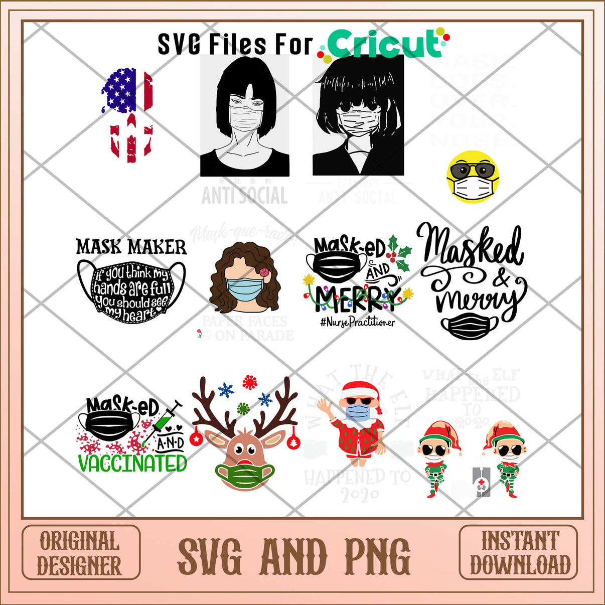 Corona masked svg bundle, Cute art svg bundle - Svgfileforcricut – svg ...