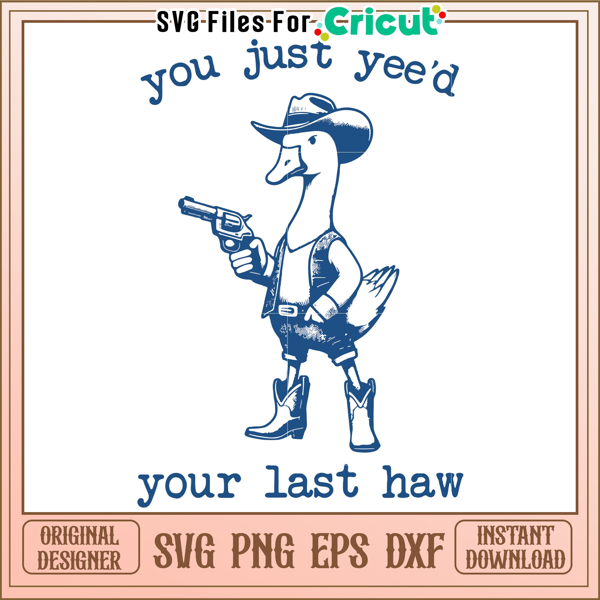 Cowboy Goose With Gun Graphic, Perfect for Fun Apparel Designs – svg ...