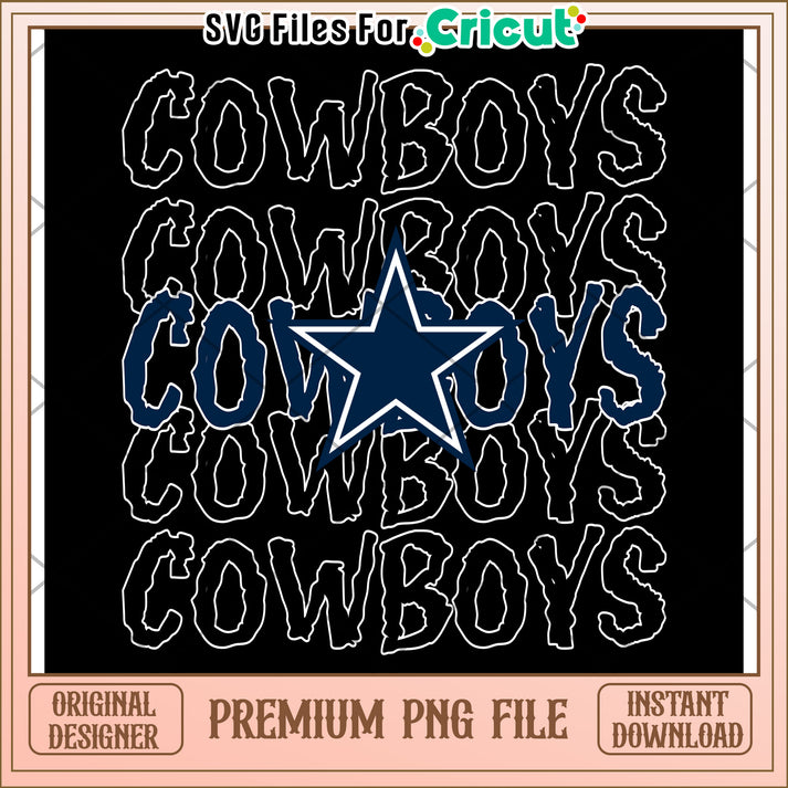 Cowboys SVG Design for Cricut, Premium PNG File for Instant Download ...