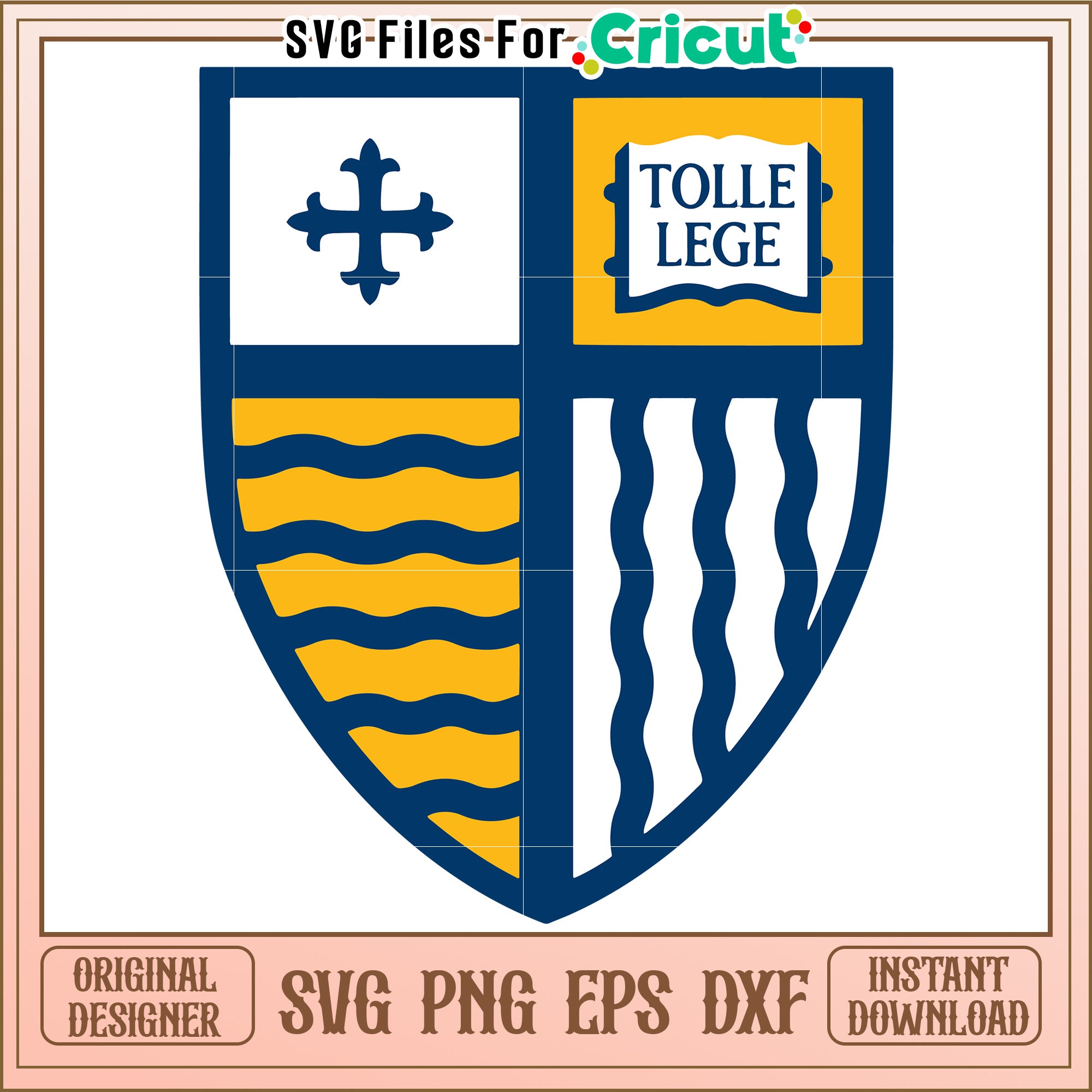 Crest Design SVG File for Cricut, Ideal for DIY Projects and Crafts ...