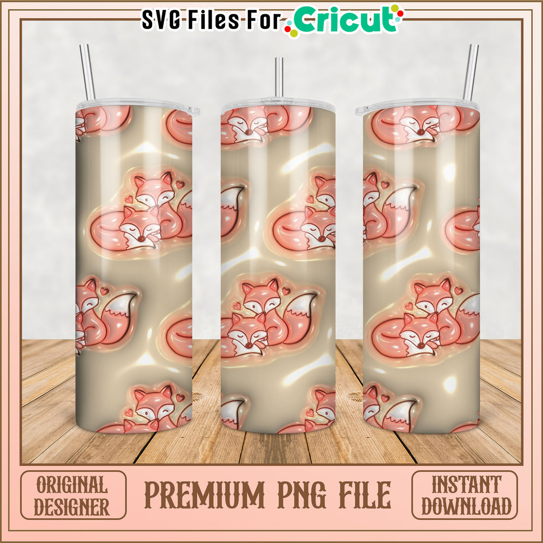 Cricut Fox Tumbler PNG – svg files for cricut