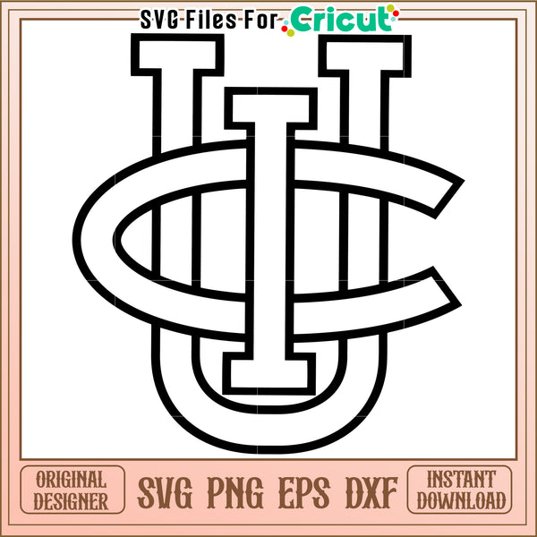 Cricut Ready UC Logo Design for Crafts, Instant Download SVG PNG EPS D ...