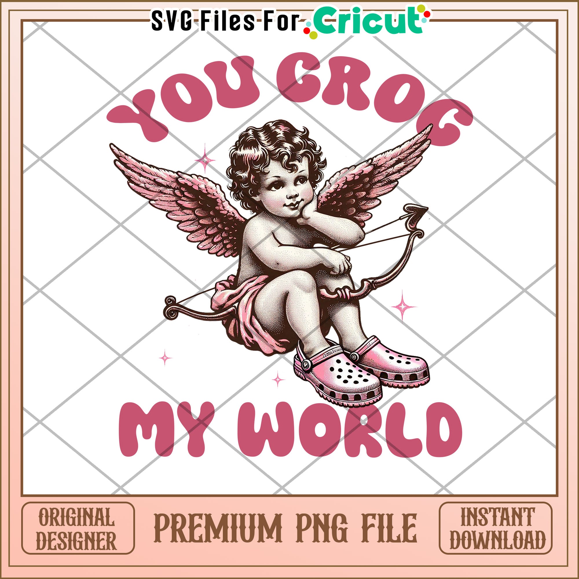 Crocs Cupid PNG You Groc My World – svg files for cricut